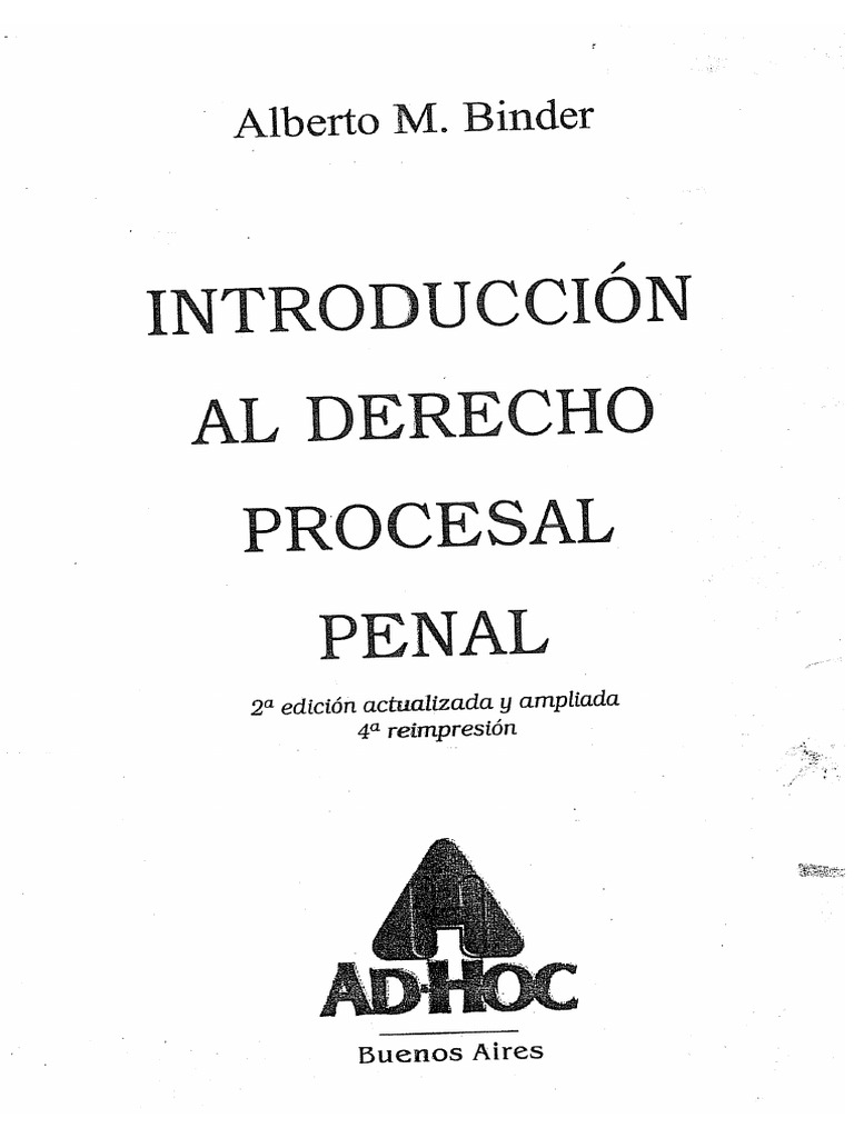 Introduccion Al Derecho Procesal Penal. 2° Edicion. Binder | PDF