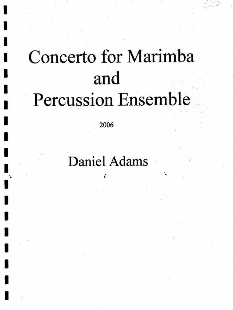 Concierto For Marimba and Percussion-Ensemble-Daniel-Adams PDF | PDF