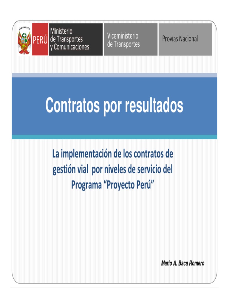 DR - Mario Baca - Implementación Contractual - Contratos Por Niveles de ...