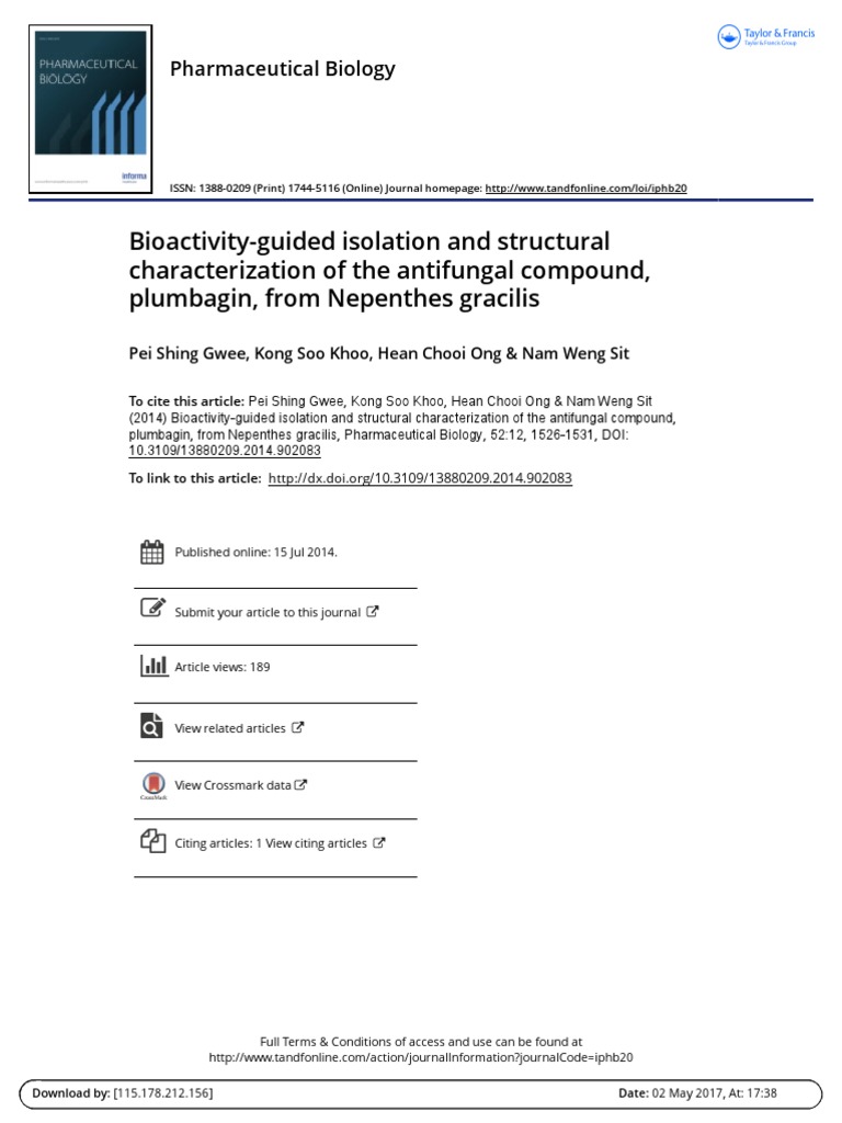 Bioactivity Guided Isolation and Structural Characterization of The ...
