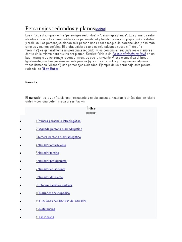 Personajes Redondos y Planos | Narración | Cuentacuentos
