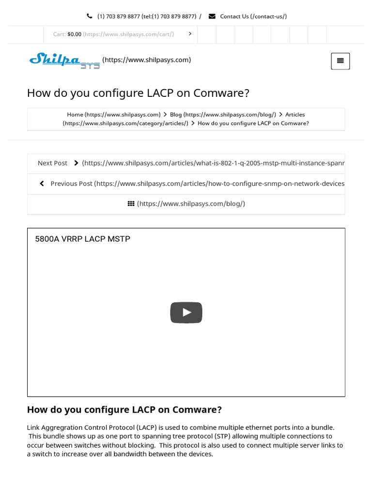 How Do You Configure LACP On Comware - Network Design Implementation Consultation - Shilpa ...