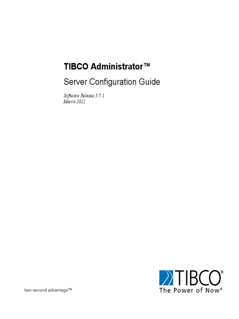 TIBCO Administrator™: Server Configuration Guide | Download Free PDF | Installation (Computer ...