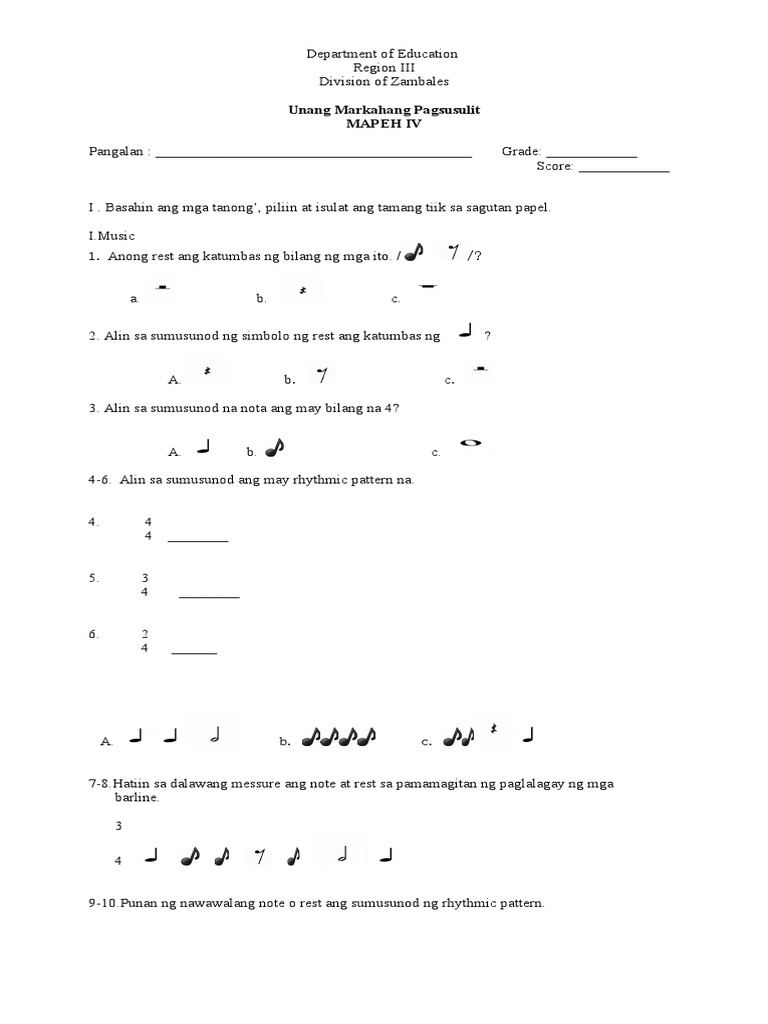 Mapeh, Epp Grade 4 | PDF