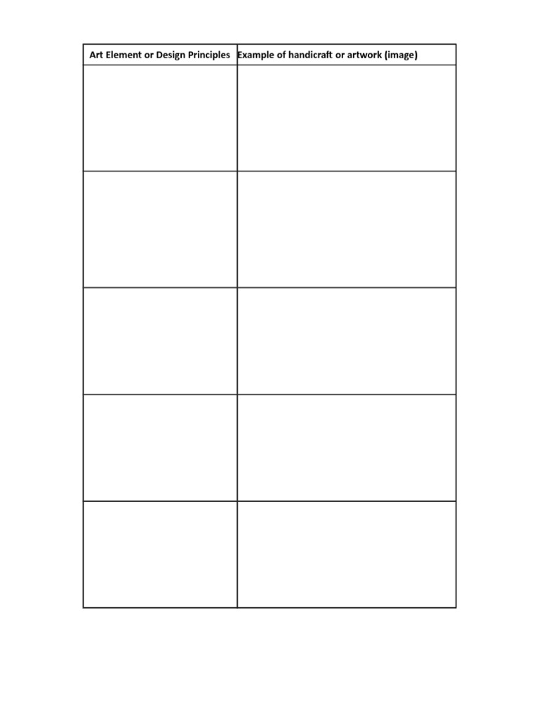 Art Element or Design Principles Example of Handicraft or Artwork ...