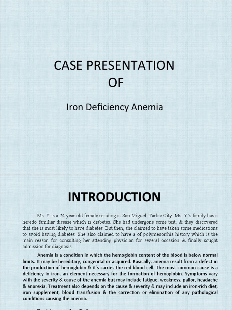 Case Study | PDF | Health Care | Anemia