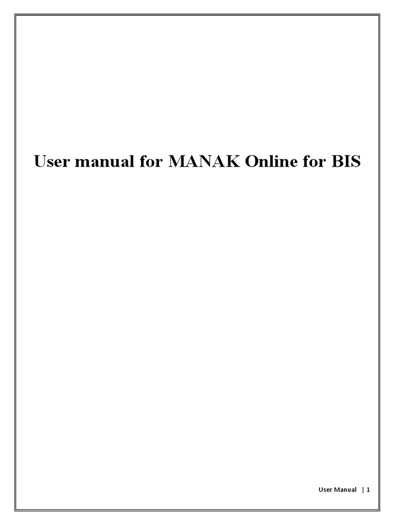 MANAK Online User Manual for BIS | PDF | Password | Receipt