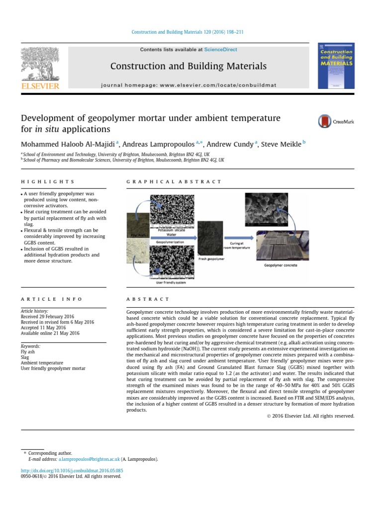 Construction and Building Materials: Mohammed Haloob Al-Majidi, Andreas ...