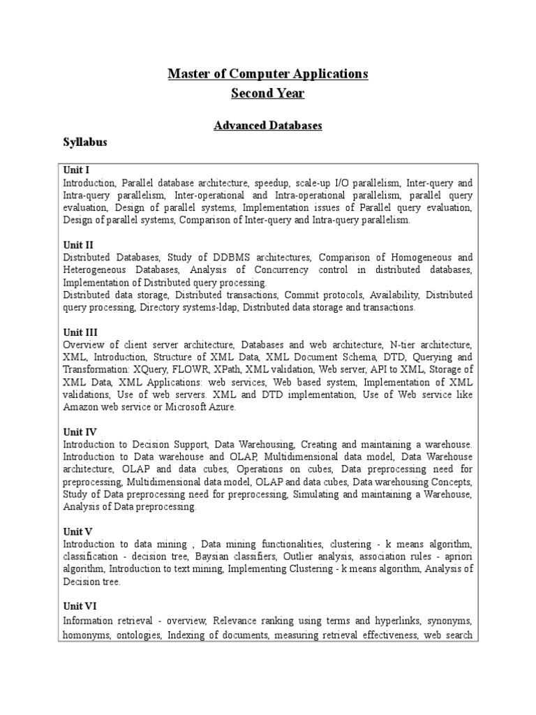 Advanced Databases | PDF | Databases | Sql