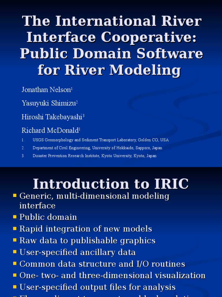 The International River Interface Cooperative: Public Domain Software ...