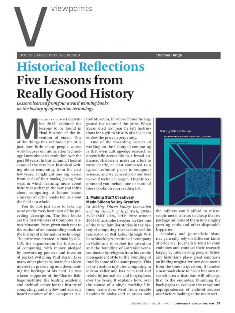 Historical Reflections: Five Lessons From Really Good History ...