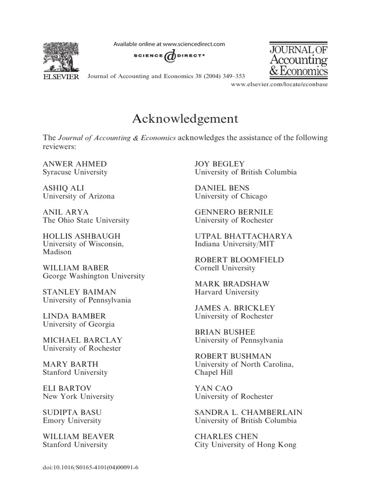 Acknowledging the Contributions of Reviewers: Journal of Accounting and ...