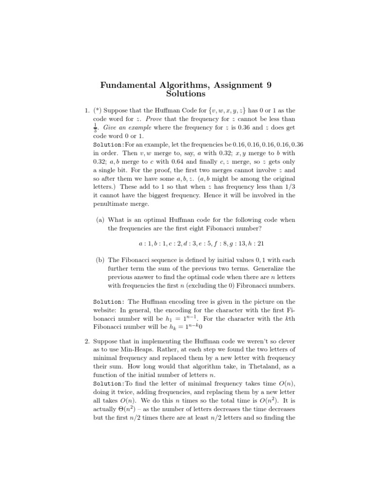 Fundamental Algorithms Assignment 9 Solutions Pdf Vertex Graph Theory Applied Mathematics