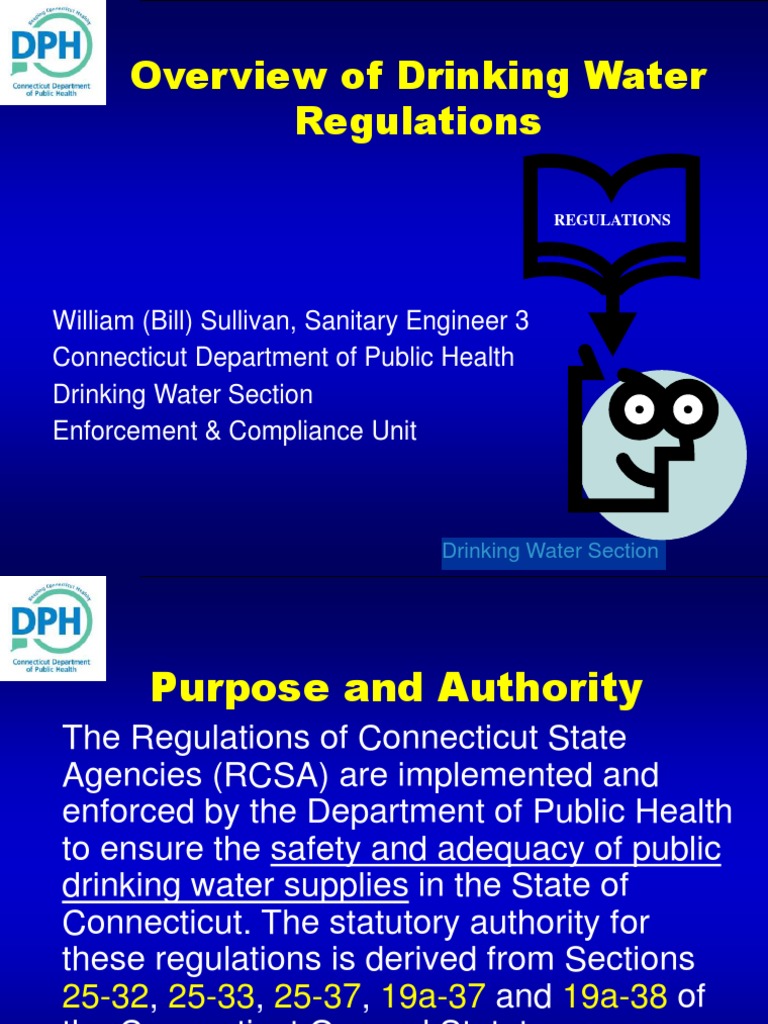 Connecticut Drinking Water Regulations | PDF | Water Supply Network ...