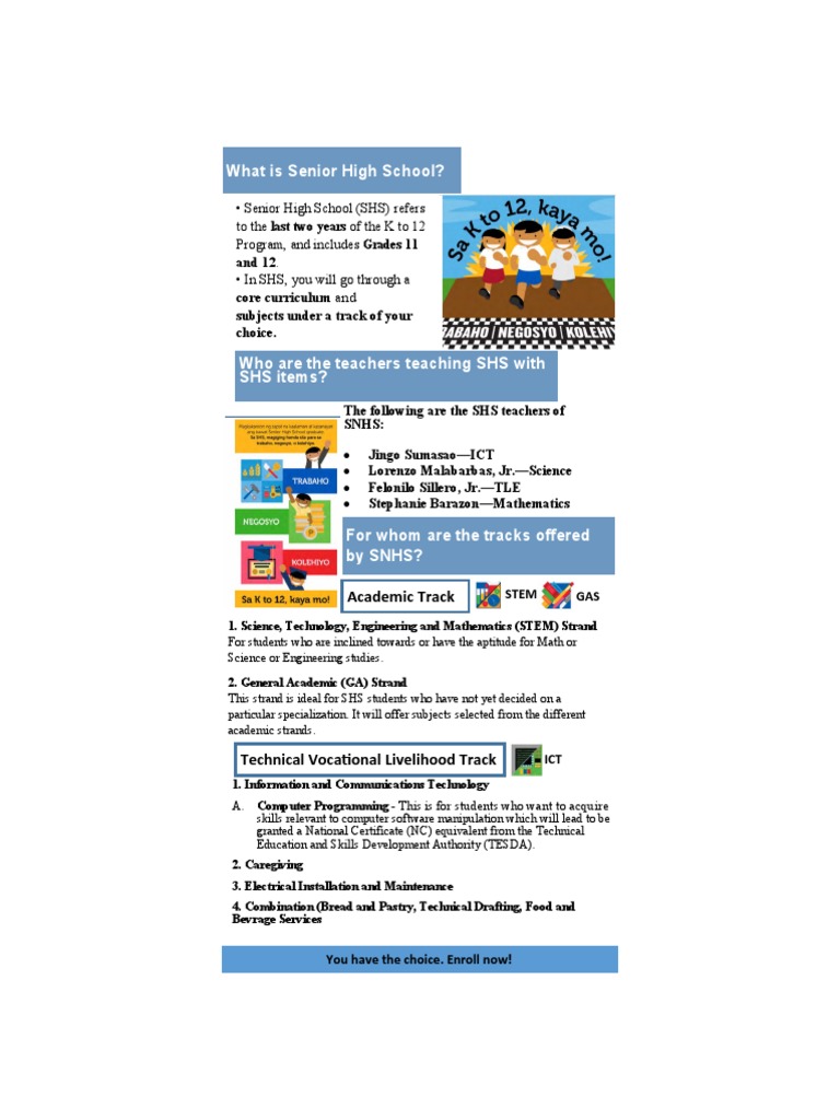 Overview of Senior High School Strands | PDF