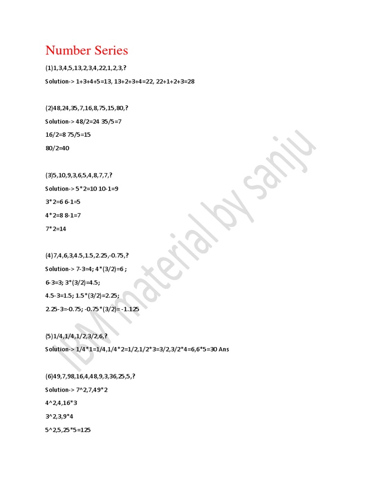 Number Series | PDF | Odds | Printer (Computing)