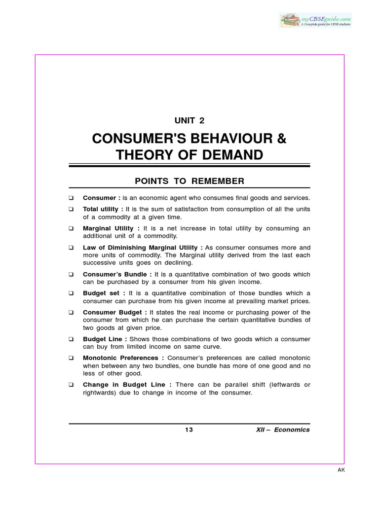 Consumer Behavior and Demand Theory | PDF | Demand | Price Elasticity ...