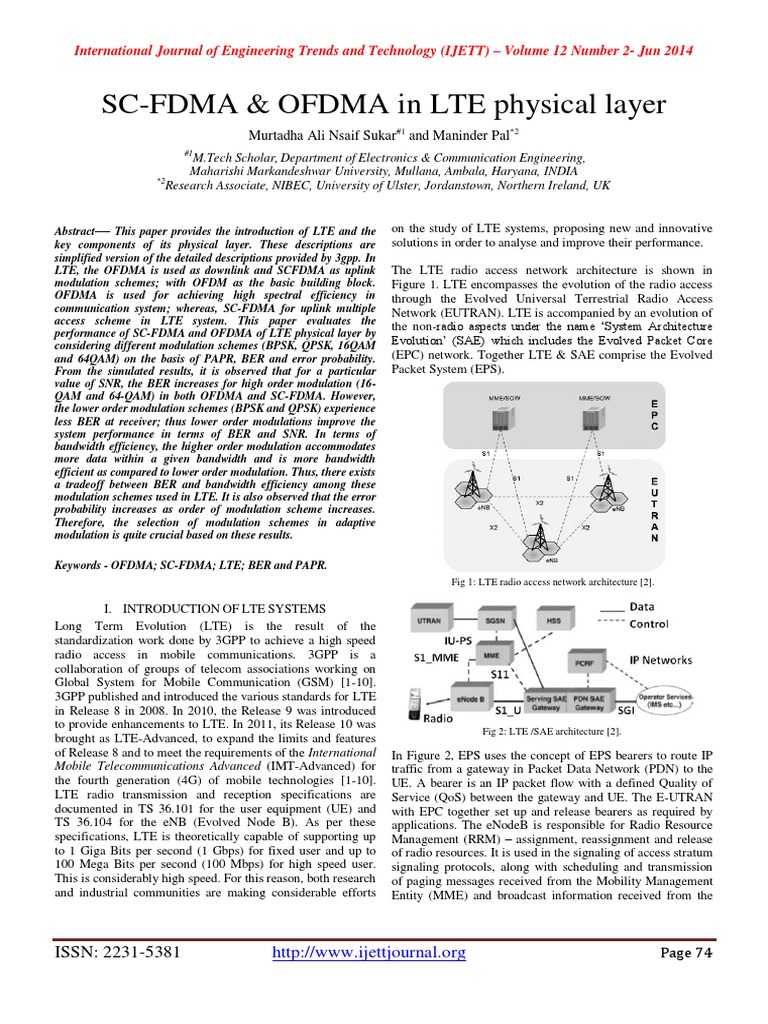 Lte Ofdma and Sfdma | PDF | Orthogonal Frequency Division Multiplexing ...