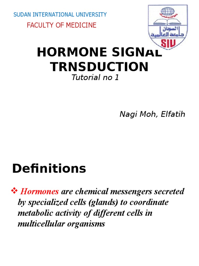 Hormonal Signal Transduction Tutorial | PDF | Hormone | Cell Signaling