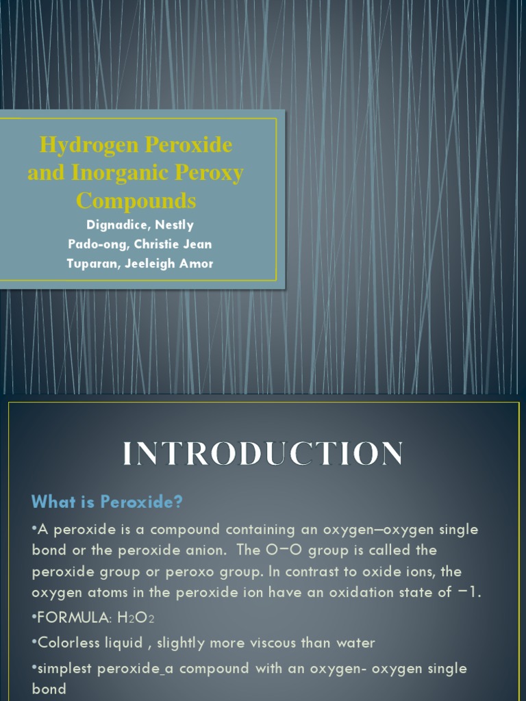 Hydrogen Peroxide and Inorganic Peroxy Compounds: Dignadice, Nestly ...