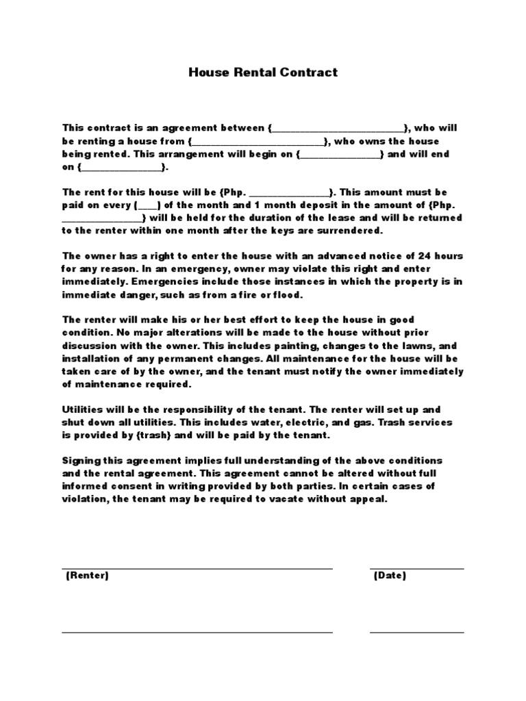 House Rental Contract | PDF