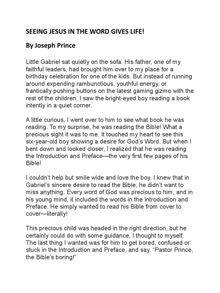 Seeing Jesus in The Word Gives Life | PDF | Faith Healing | Jesus