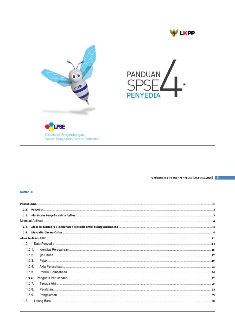 Panduan SPSE V.4 User Penyedia (Ref.15.01.2015) PDF | PDF | Bisnis