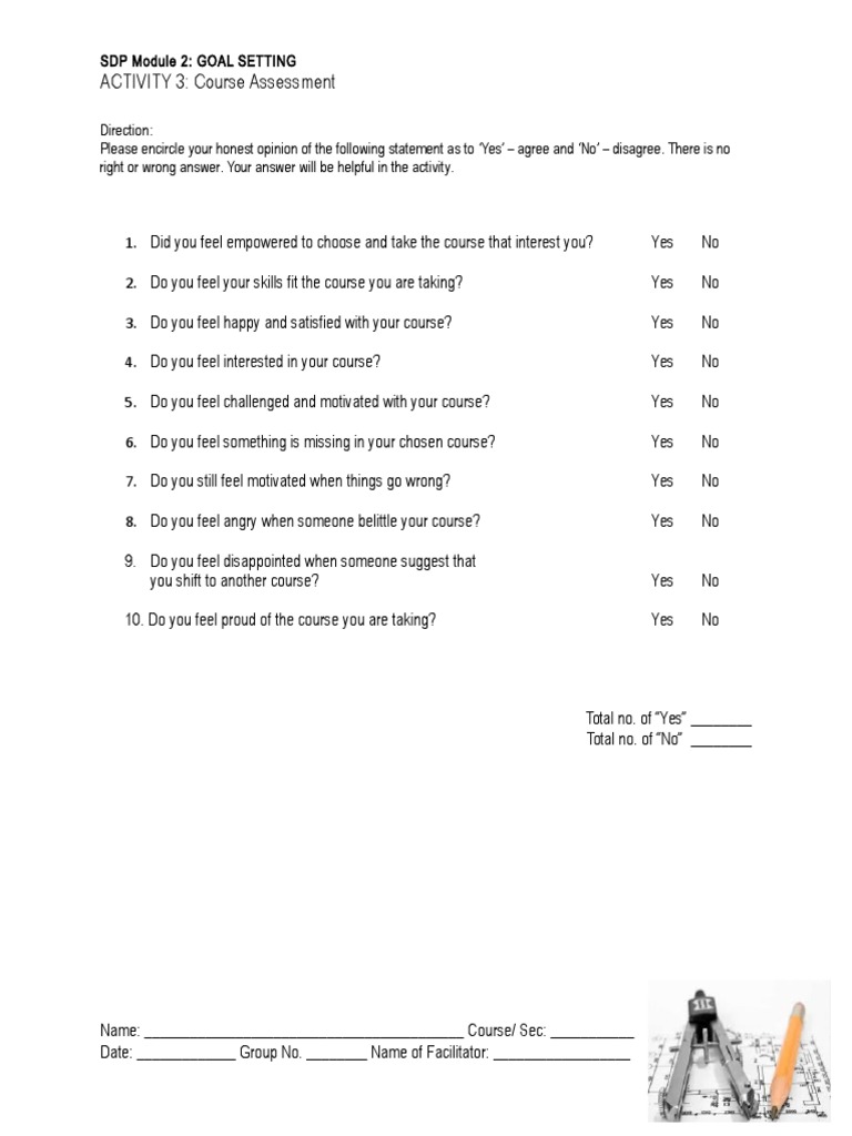 ACTIVITY 3: Course Assessment: SDP Module 2: Goal Setting | PDF | Self-Improvement