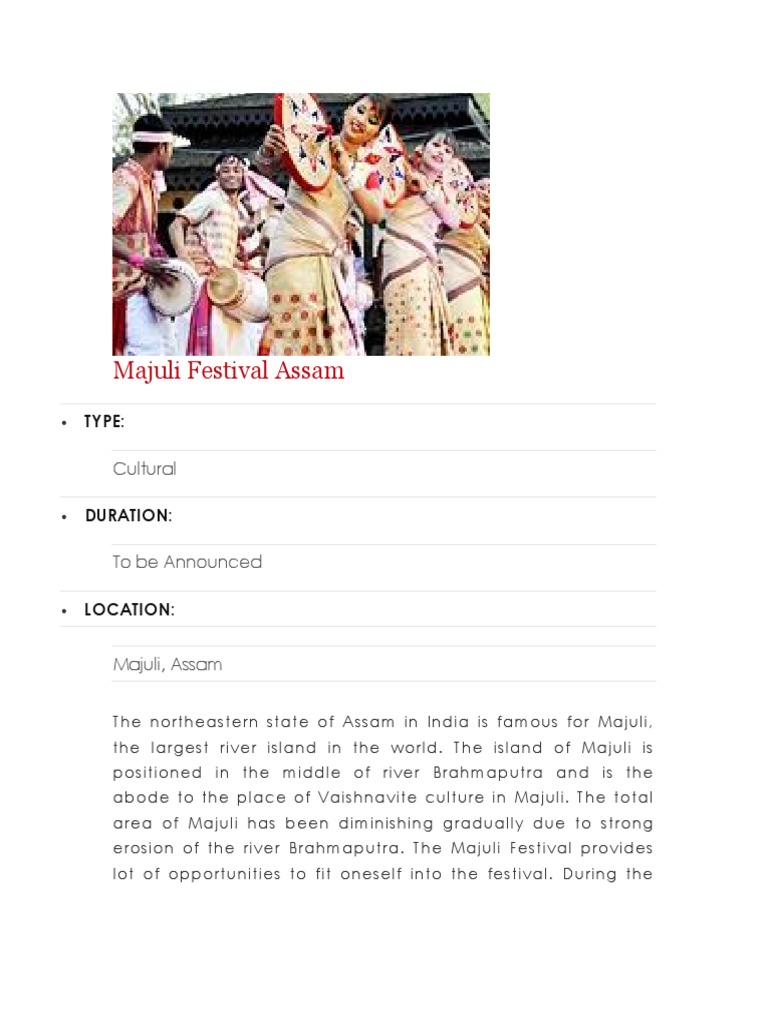 Majuli Festival | PDF | Travel | Art
