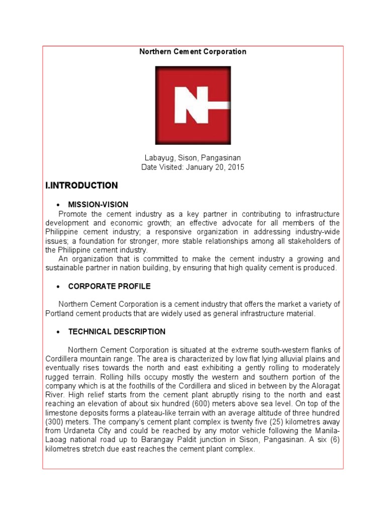 Northern Cement Corporation | PDF | Water Purification | Water