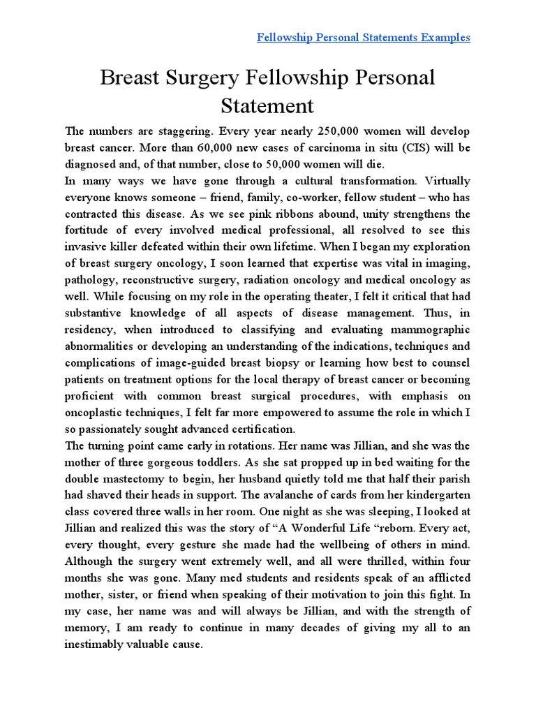 Fellowship Personal Statements Examples | PDF | Cardiology | Radiology