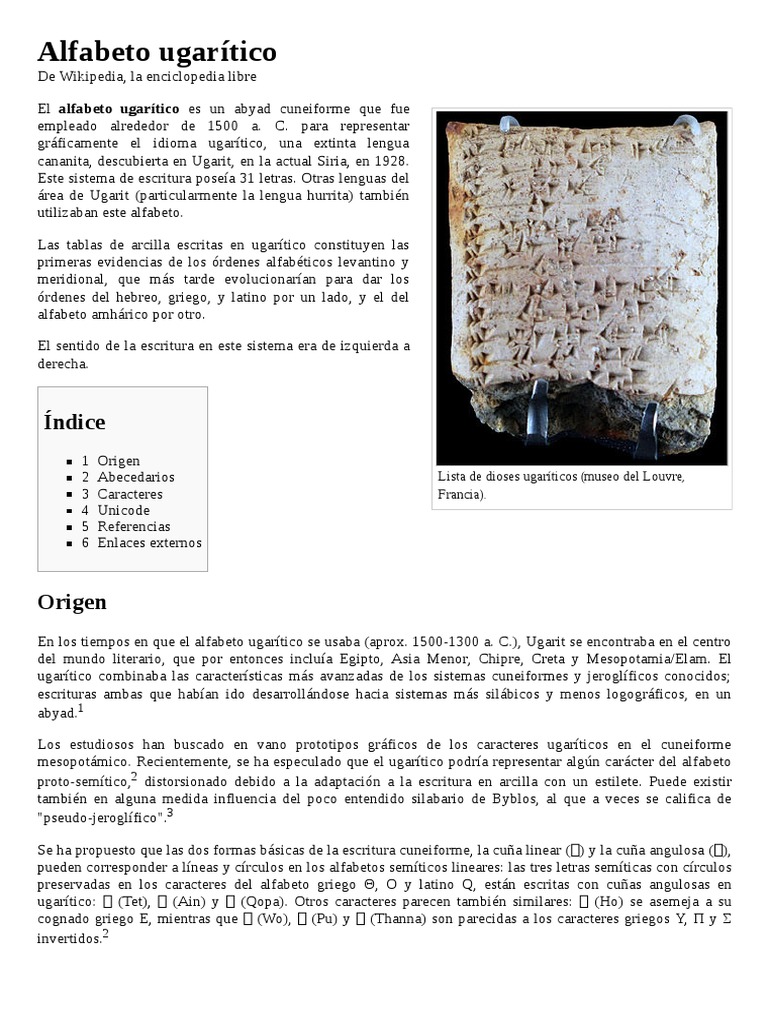Alfabeto Ugarítico PDF | PDF | Los símbolos | Texto