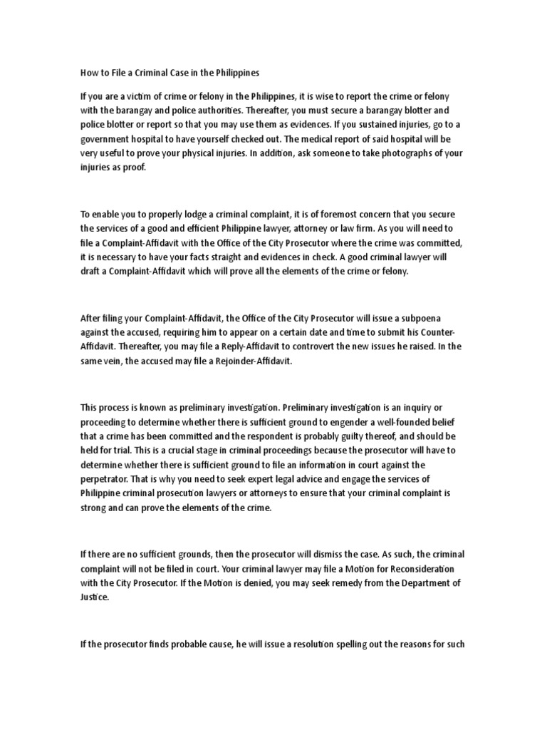 How To File A Complaint | PDF | Prosecutor | Complaint