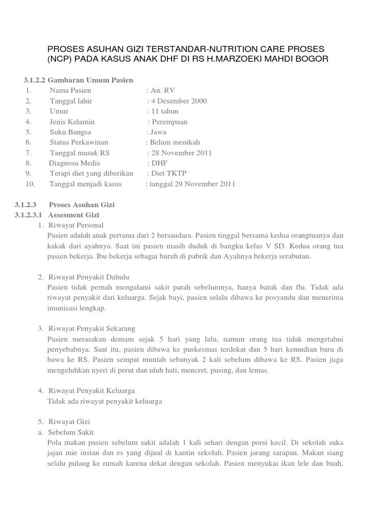 (NCP) Pada Kasus Anak DHF | PDF