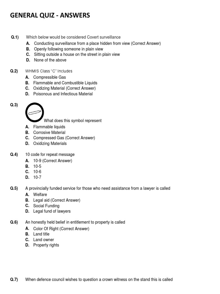 PSISA Practice Test1 PDF | PDF | Security Guard | Crime & Violence