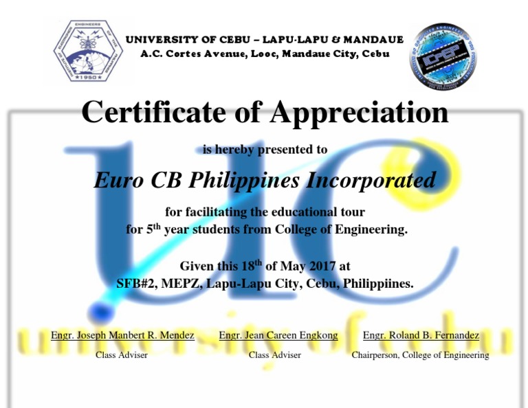 Certificate For Tour | PDF