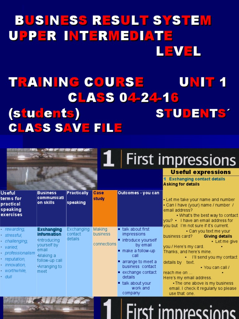 Brs - Upper - Unit 1 Class - Students | PDF | Email | Verb