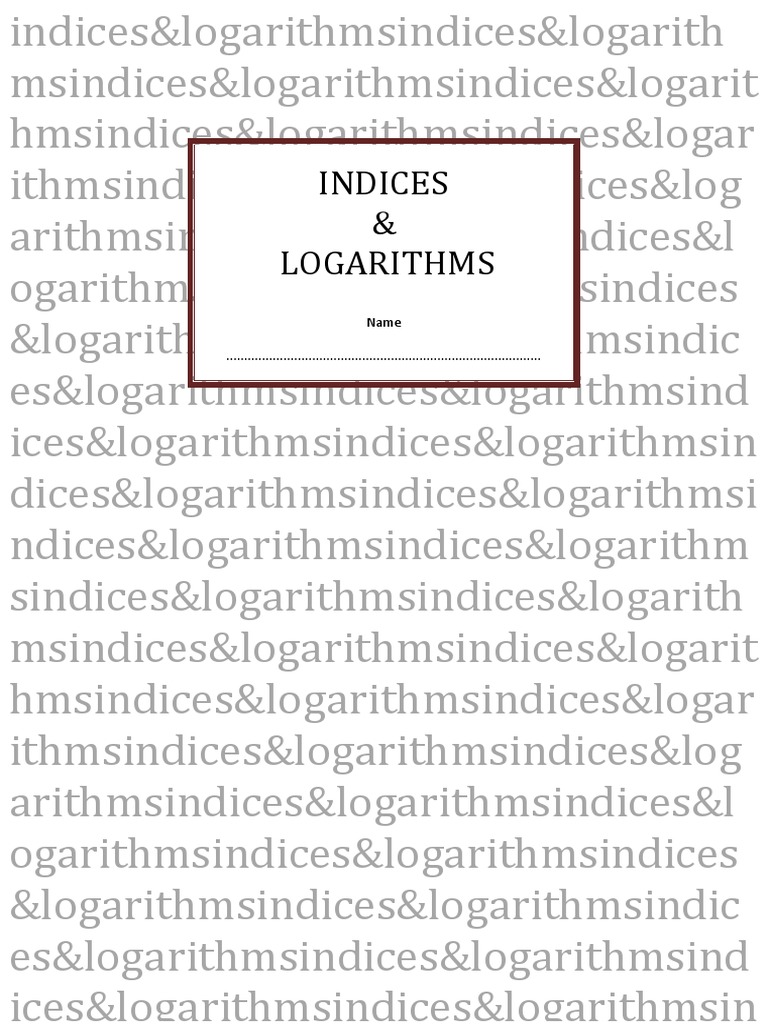 Indices Log Pdf Pdf Logarithm Complex Analysis 3262