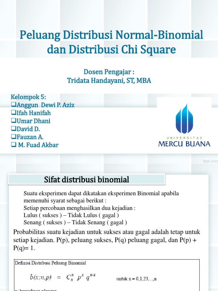 Kelompok 5 Normal Binomial Dan Chi Square Pdf