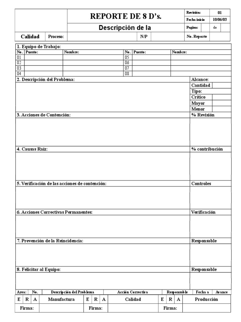 Formato Para 8Ds | Science And Technology | Science