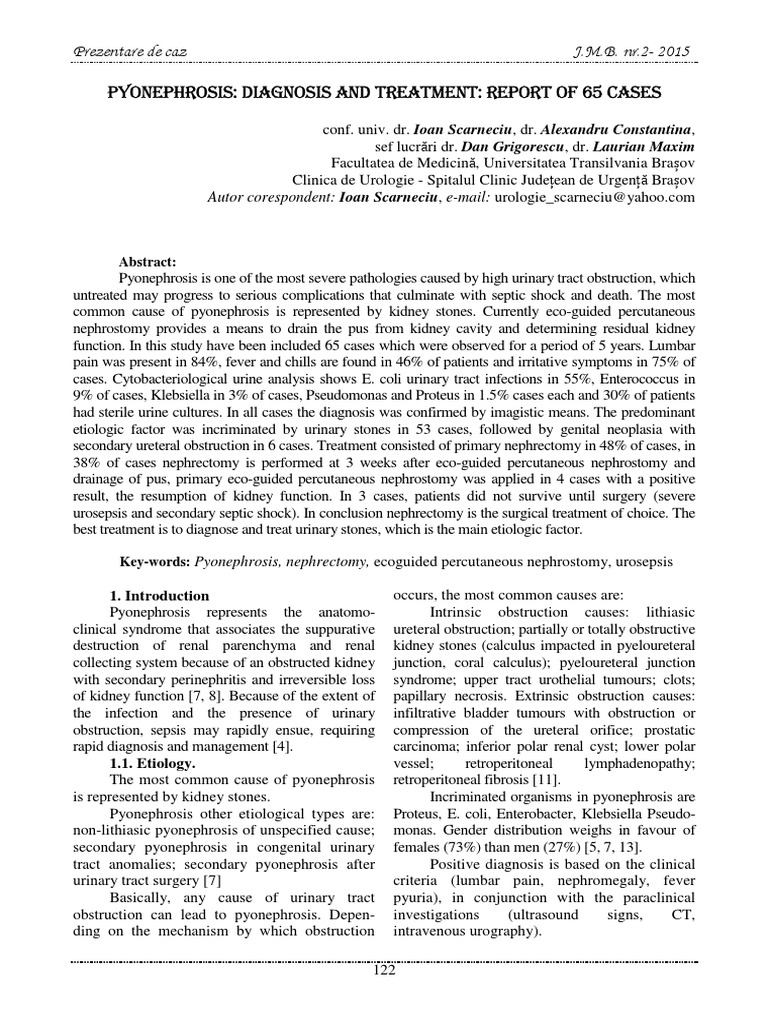 02 02 Original Pyonephrosis | PDF | Kidney | Sepsis