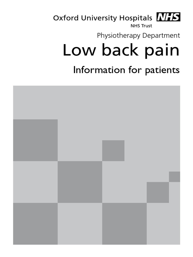 Low Back Pain: Information For Patients | PDF | Back Pain | Low Back Pain