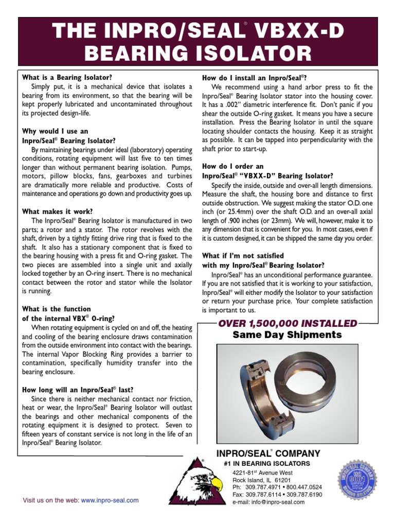 Inpro/Seal® Bearing Isolator Overview | PDF