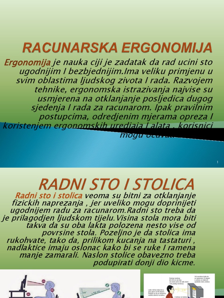 Racunarska Ergonomija | PDF
