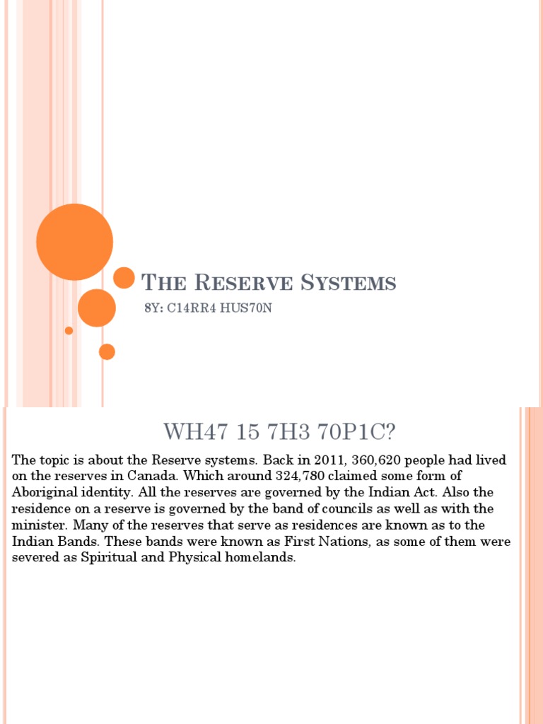 The Reserve Systems | PDF