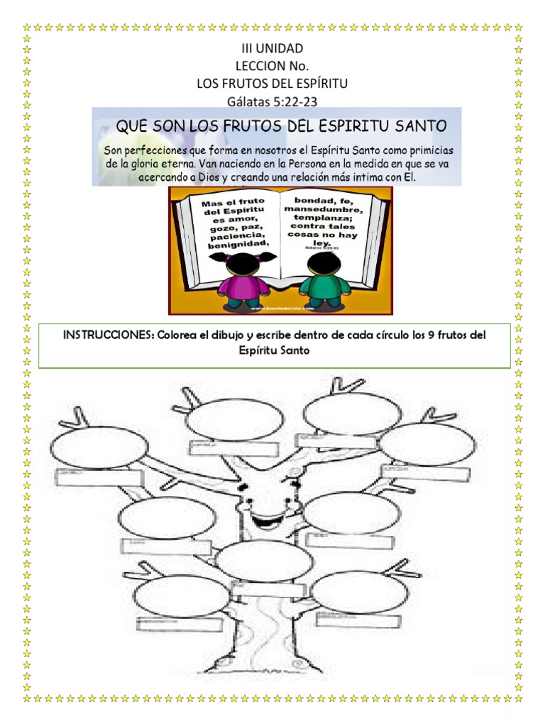Actividades sobre los Frutos del Espíritu | PDF | espíritu Santo | Amor