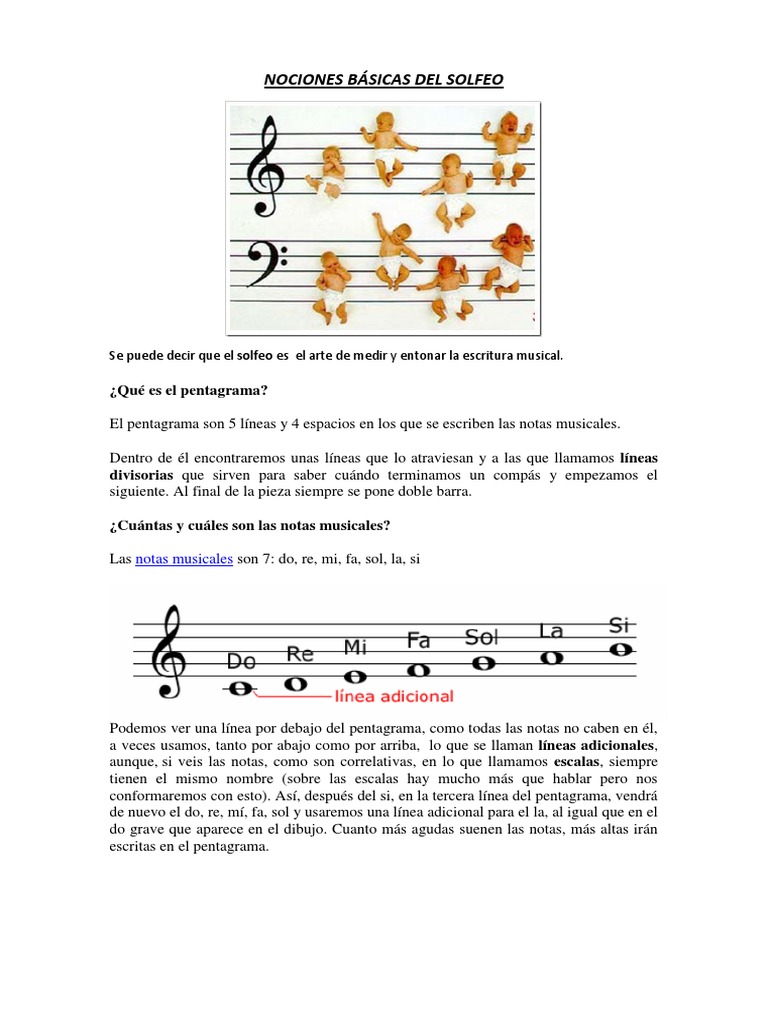 Nociones Básicas de Solfeo Musical | PDF | Acorde (Música) | Clave