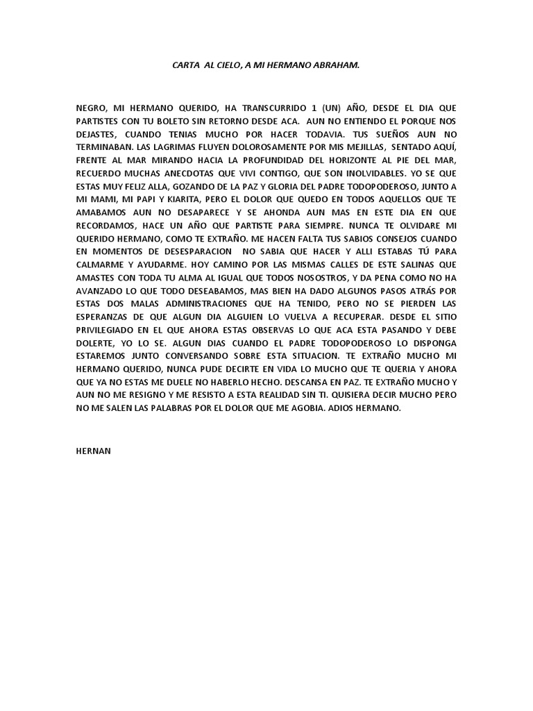 Carta Al Cielo Pdf