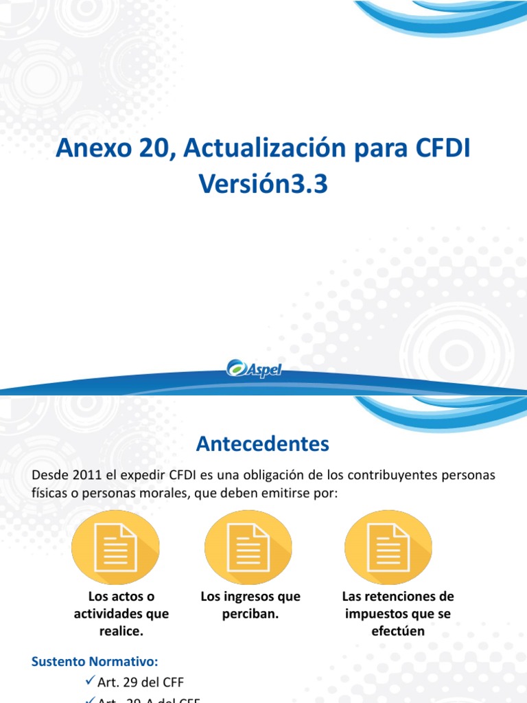 Anexo 20, Actualización para CFDI Versión3.3 | Factura | Impuestos