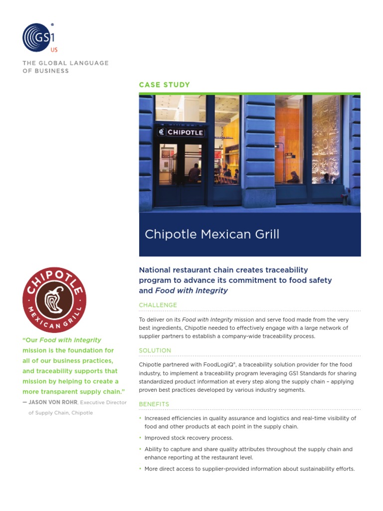 Chipotle Case Study PDF | PDF | Chipotle Mexican Grill | Supply Chain